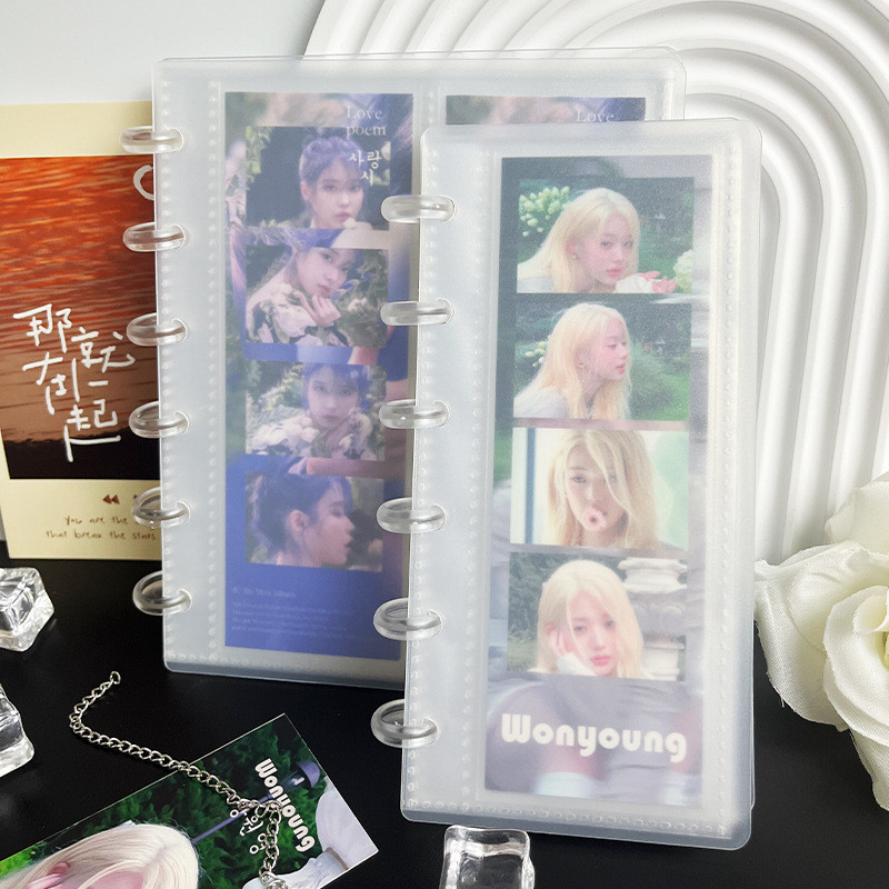 Korean 10 Pages Double Sided 4 Grids Photo Strip Album Idol Transparent ...