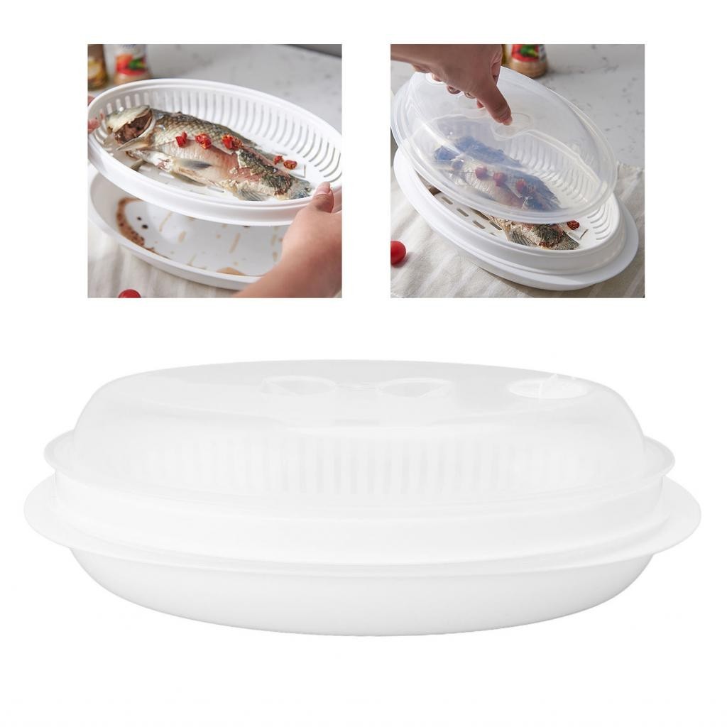 Sakurabc Vegetable Steaming Container Vent Hole Design PP and Fish ...