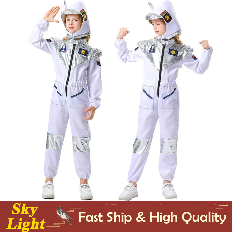 Astronaut Cosplay Costume White Aerospace Pilot Uniform For Kids Boy ...