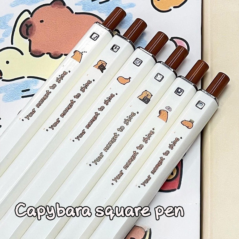 Cute Capybara Ball Pen Cartoon Neutral Pen Student Press Pen Stationery ...