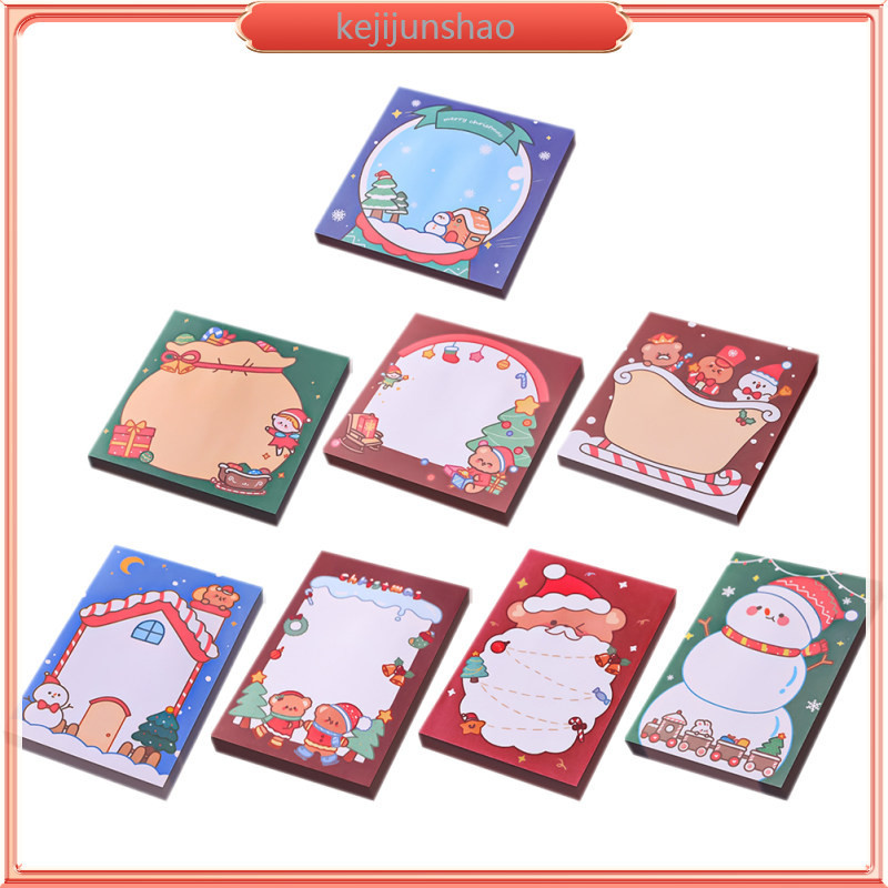Christmas Sticky Notes Pads Stationery Sticker Adorable Memo Compact ...
