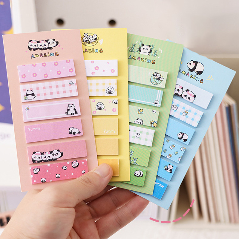 120 Sheets Cartoon Panda Series Index Sticky Notes Student Portable ...