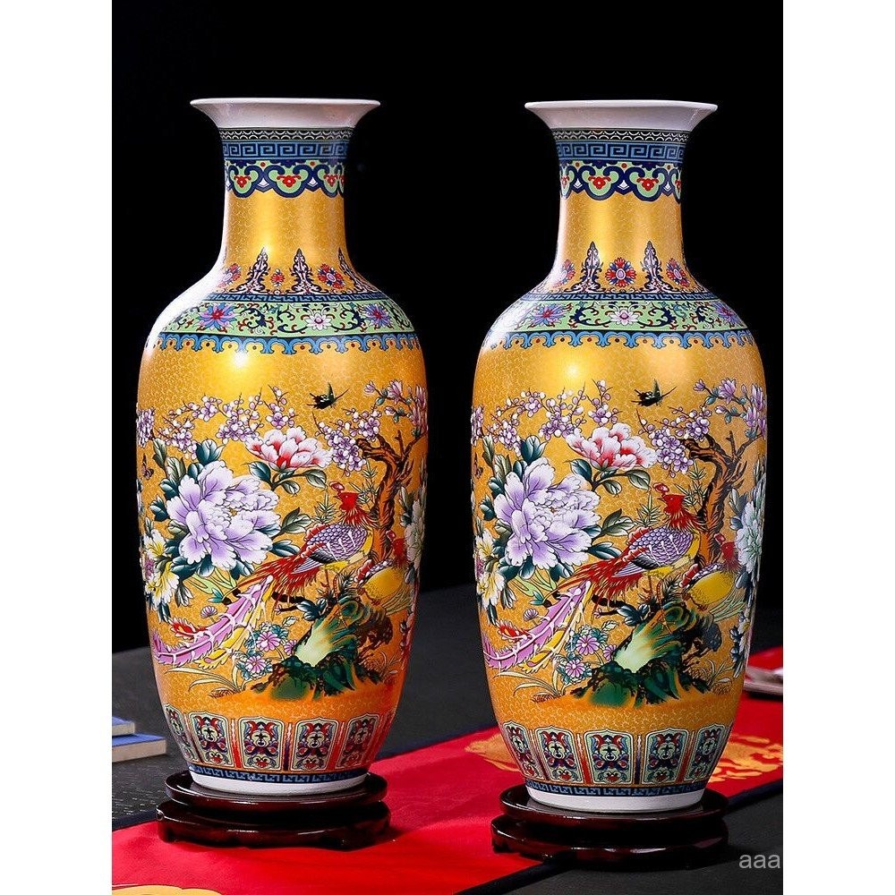 Jingdezhen Ceramic Floor-standing Large Vase Flower Arrangement Enamel ...