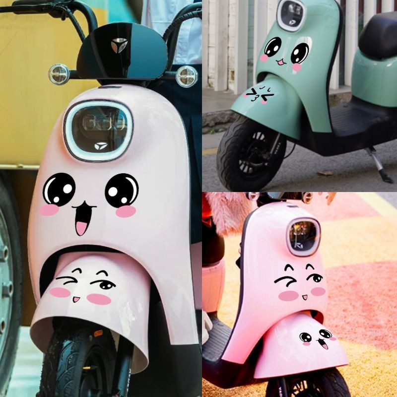 Electric motorcycle sticker cute emoji decorative sticker motorcycle ...