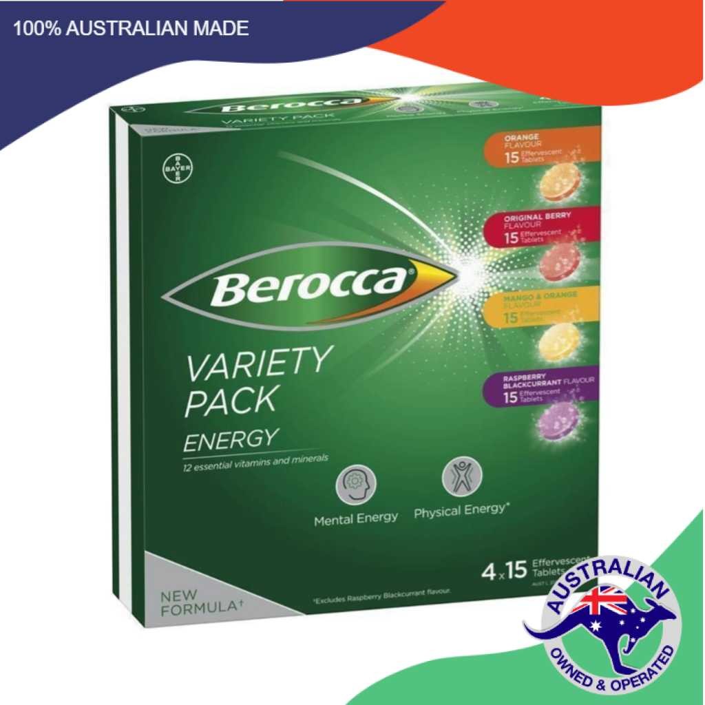 Berocca Energy Variety 60 Effervescent Tablets Variety Pack | EXP DATE ...