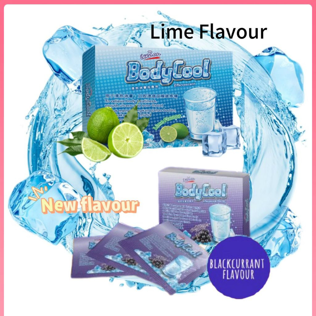 ICEZON BODYCOOL Effervescent Powder Lime / Blackcurrant Flavour - 5 ...