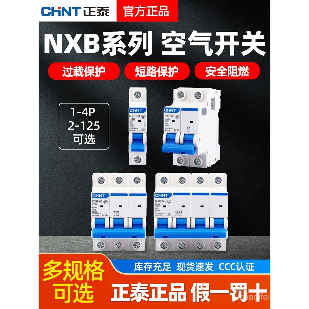 Zhengtai Air Switch NXB-63a Household Air Opening 2p Small Circuit Breaker 1P Air Conditioning ...