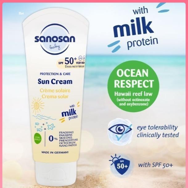 Sanosan Baby SPF50+ Protection & Care Sunscreen Cream With Milk Protein ...