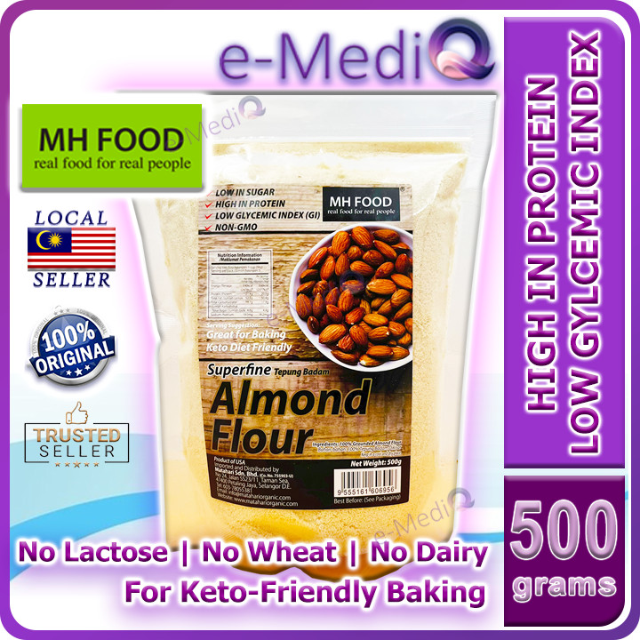 MH Food Almond Flour 500g (杏仁粉) [Keto | Low GI | Non-GMO] (Exp: Apr/2026) | Shopee Malaysia