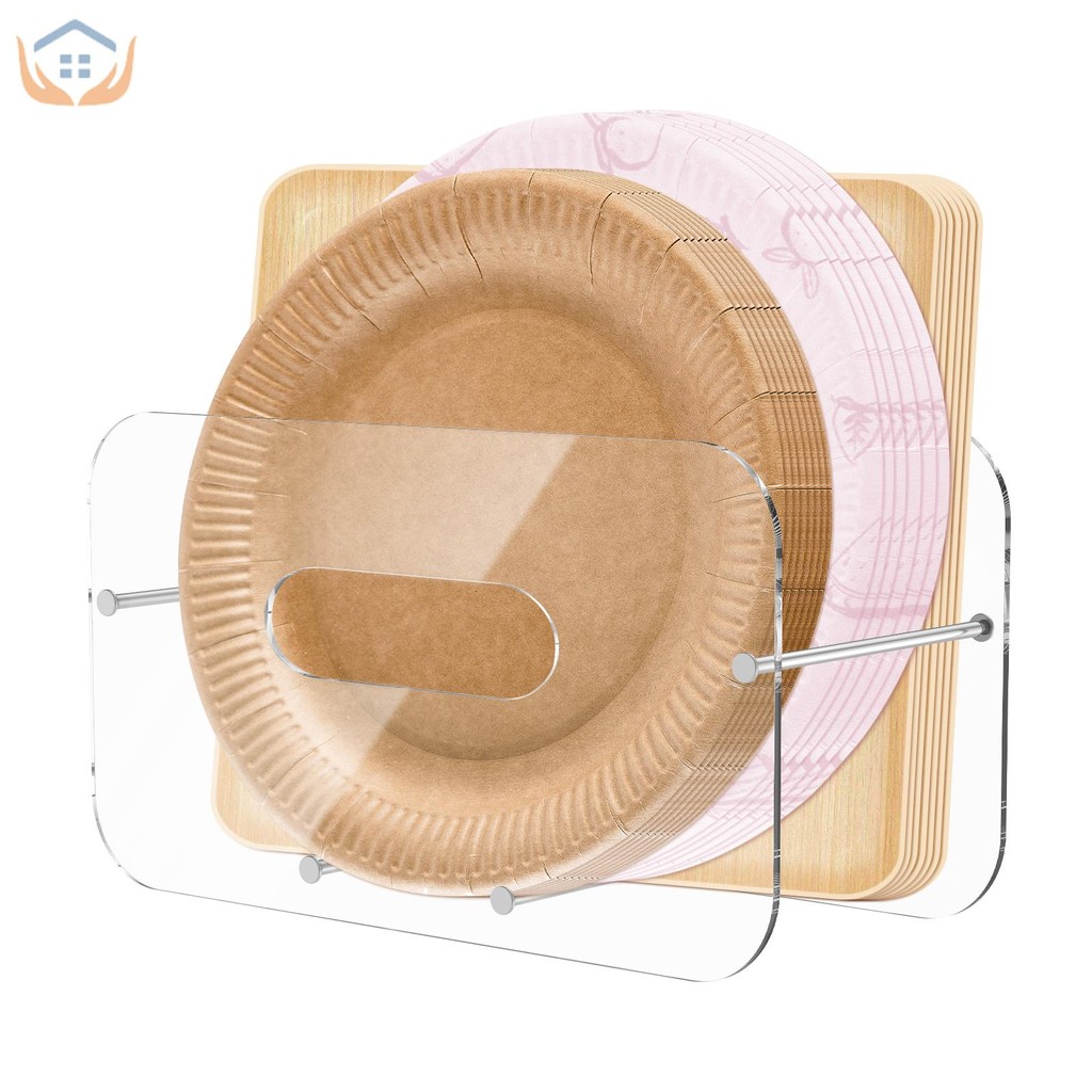 Transparent Foam Plate Holder Dispenser Acrylic Paper Plate Dispenser ...