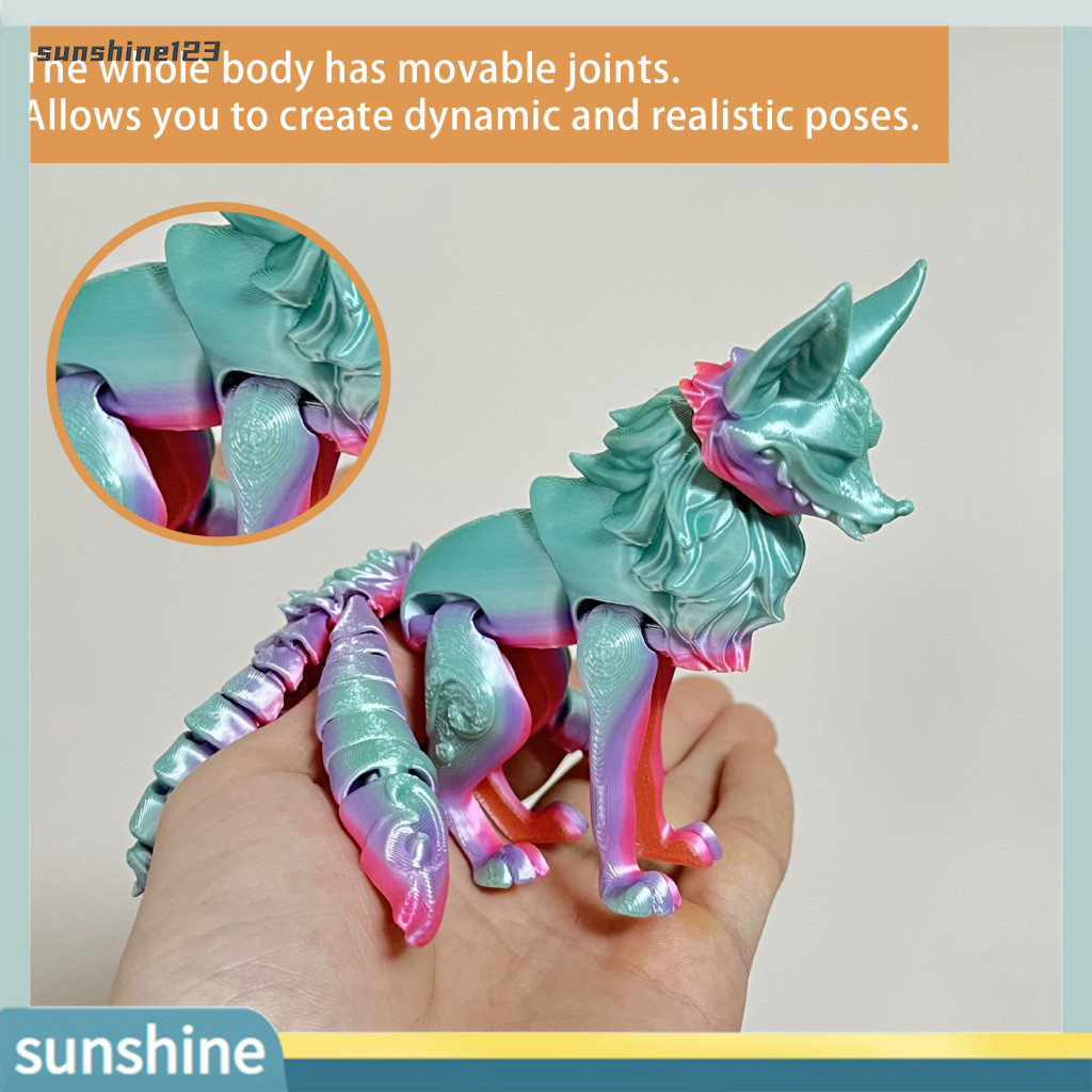 Plastic Fox Toy Fox Collectible Toy 3d Printed Nine-tailed Fox Action ...