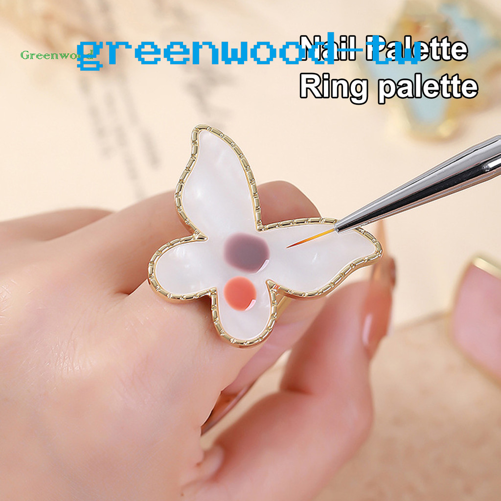 GWD Ring Palette Universal Easy to Clean Golden Color Edge Nail Art ...