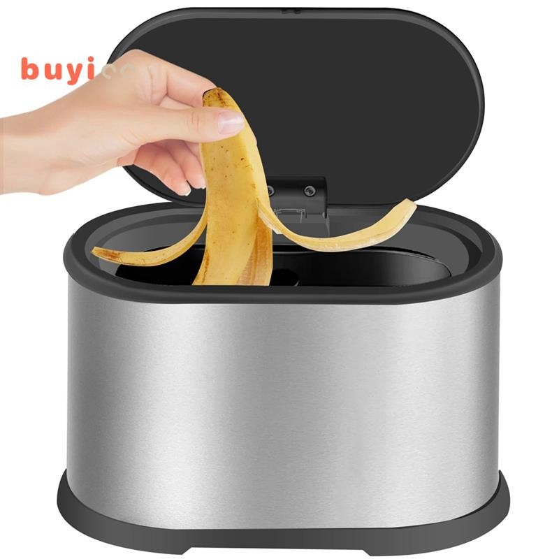 1 PCS Mini Trash Can with Lid 4L Small Kitchen Compost Bin Countertop ...