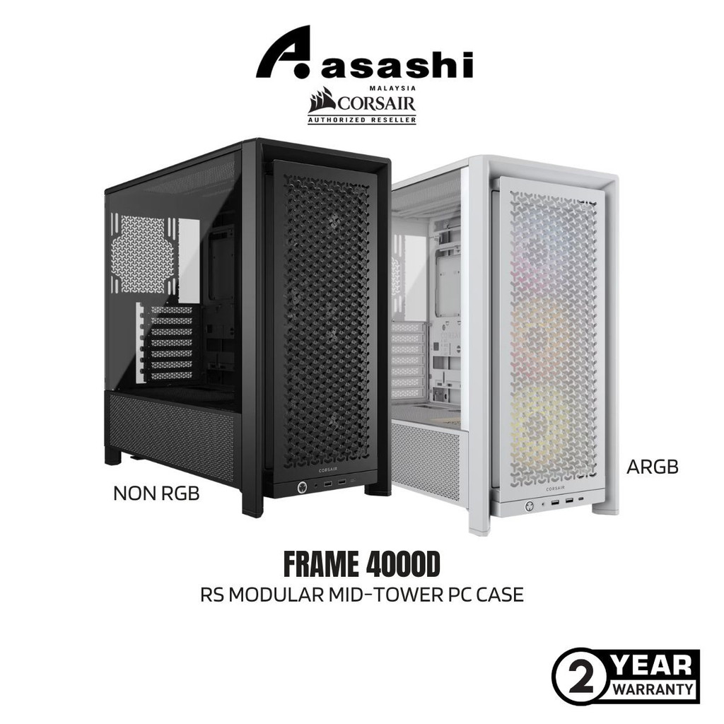CORSAIR FRAME 4000D RS ARGB Modular Mid-Tower PC Case / Non RGB ...
