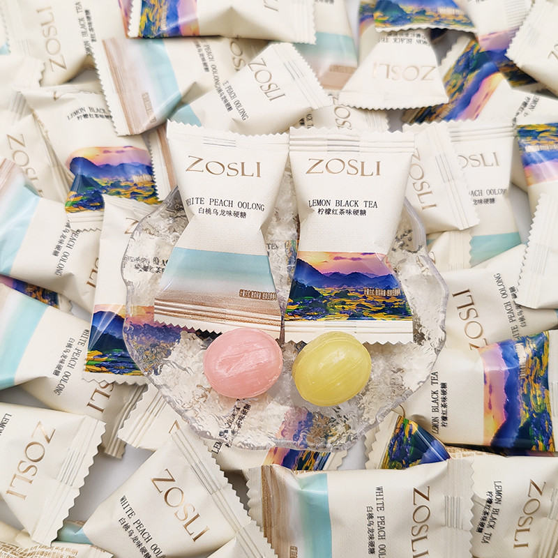 Lemon black tea flavored hard candy office snack white peach oolong ...