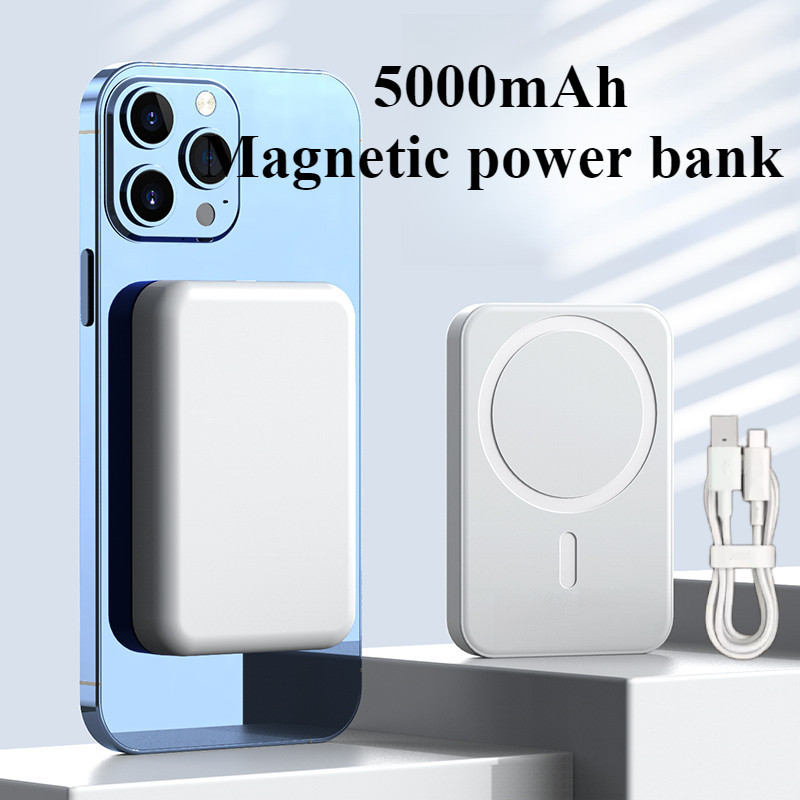 Wireless magnetic power bank 5000mAh uses mobile phones that support ...