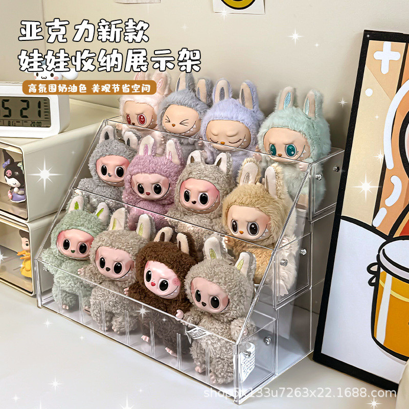 Cartoon Labubu Box Step-type Doll Display Stand Transparent Large ...