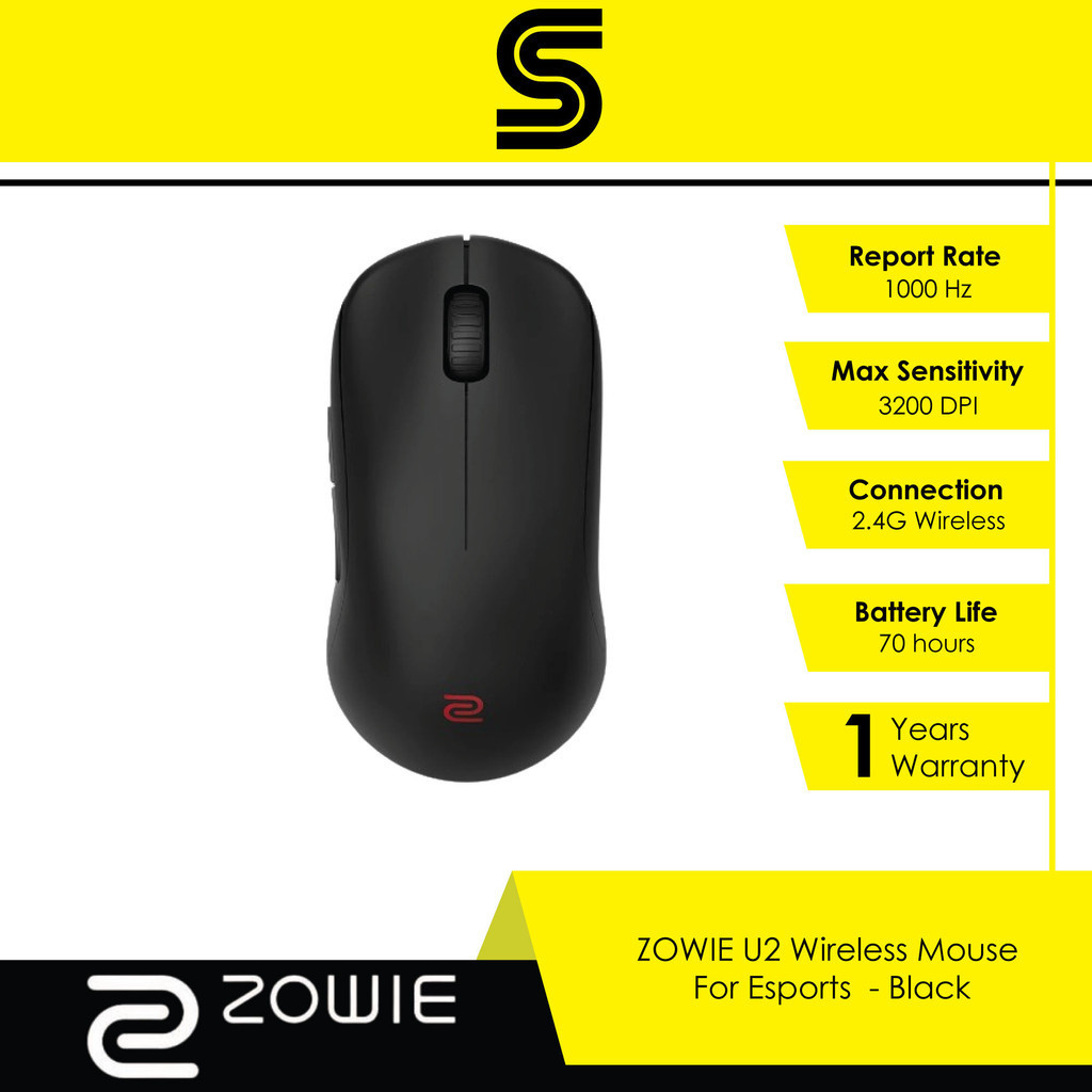 ZOWIE U2 Wireless Mouse For Esports - Black | Shopee Malaysia