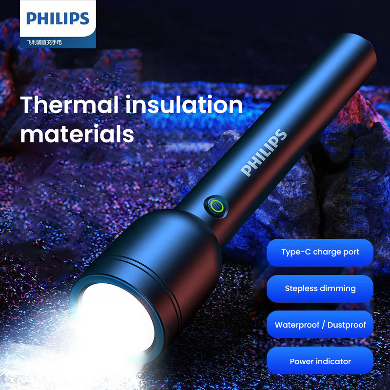 Philips flashilight 4 modes Type-C Rechargeable torch light super ...
