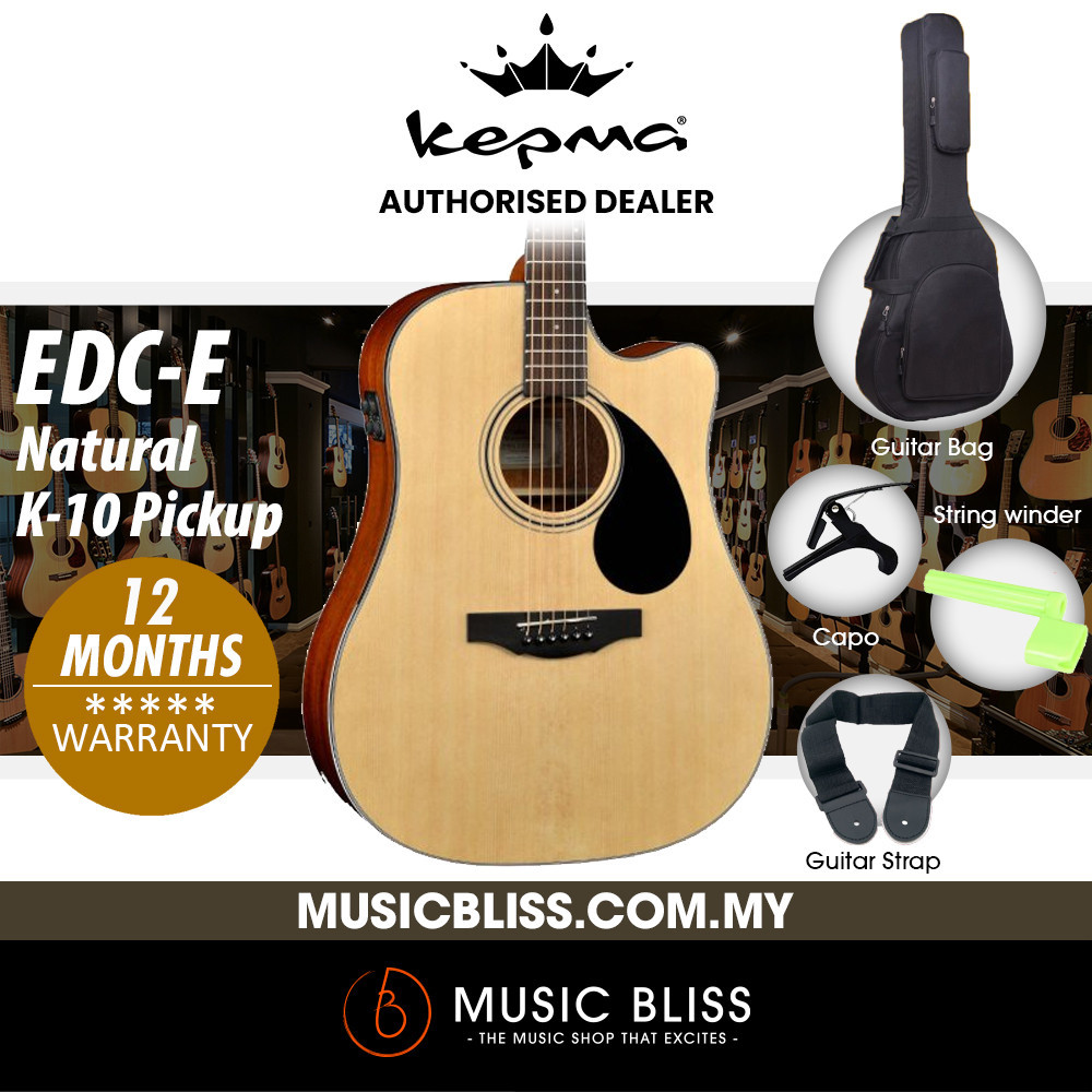 KEPMA EDC-E Dreadnought Acoustic Guitar with K-10 pickup - Natural ...