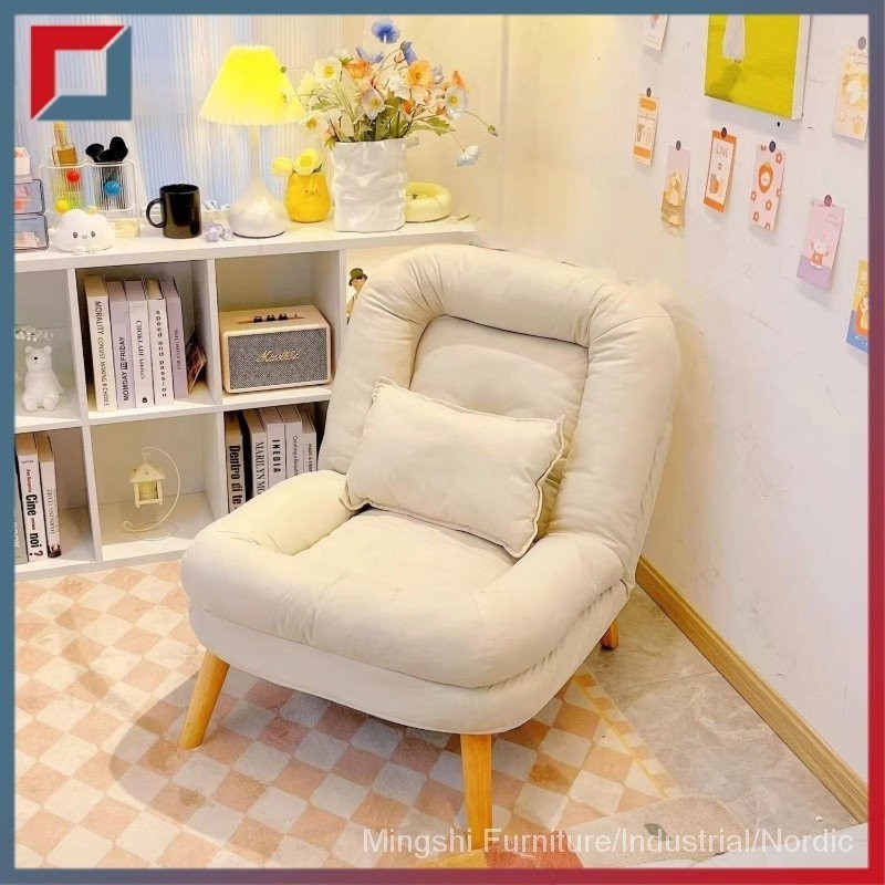 Lazy sofa single man sofa chair bedroom lunch break small layout ...