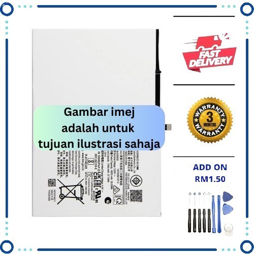 BATTERY SAM TAB A8 2021 10.5 X205 ( HQ-6300SD ) | Shopee Malaysia