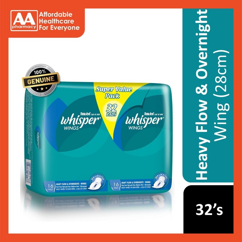 Whisper Heavy Flow And Overnight Wing (2x16's) | Shopee Malaysia