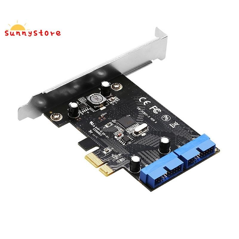 PCI Express USB 3.0 19 Pin Expansion Card PCIE 1X to 2 Ports USB 3 19 ...