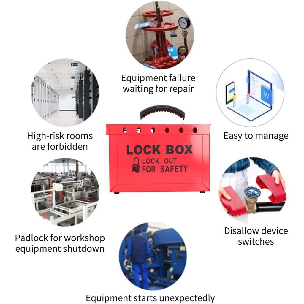 Lockout Lock Device Storage, up to 12 Padlocks Security Padlock Rack ...