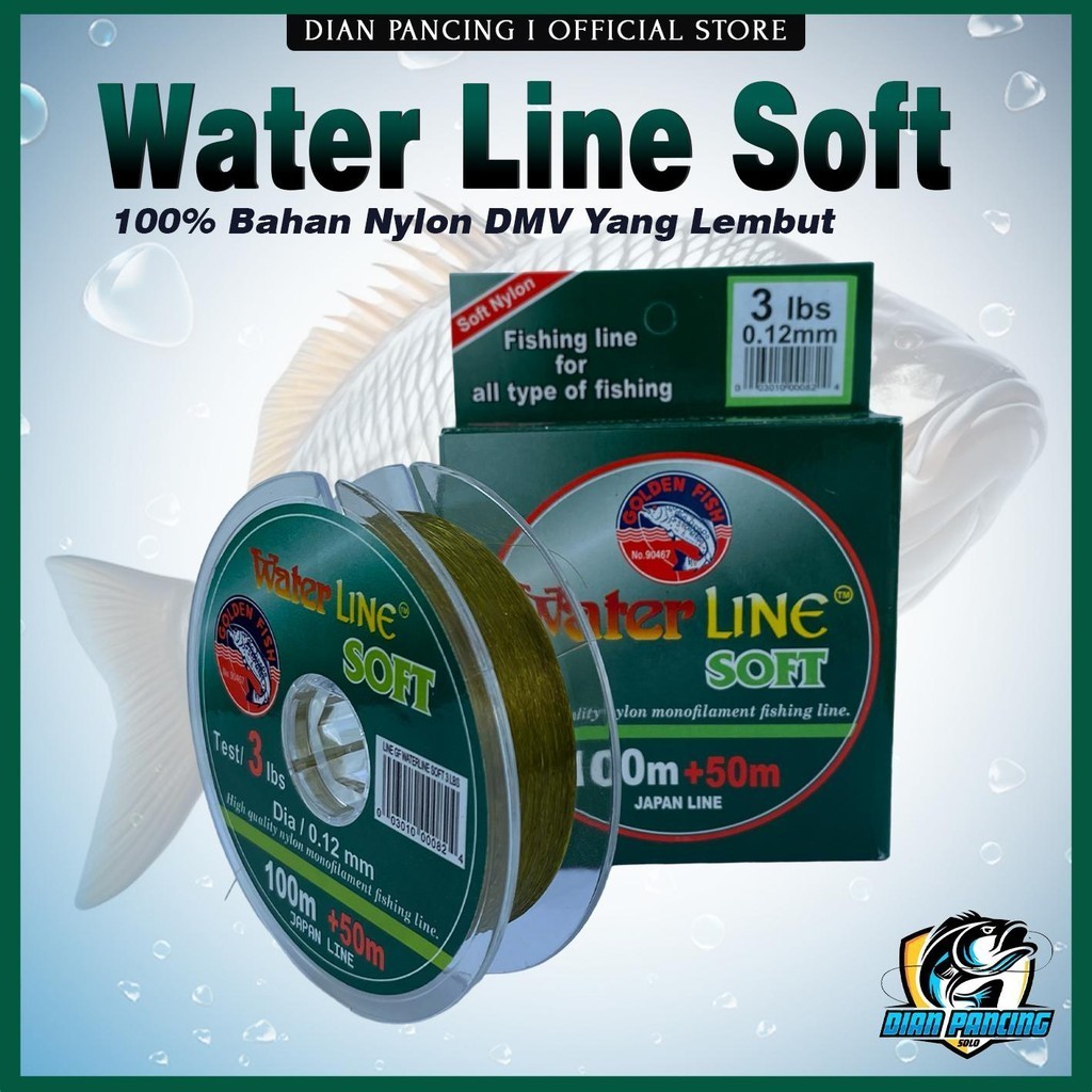 Water LINE SOFT GOLDEN FISH Fishing LINE 100+50M NYLON MONOFILAMENT ...