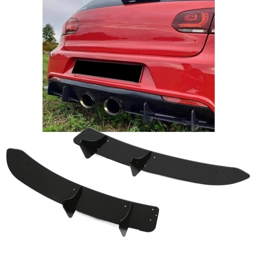 Loloshop 1 Pair Left Right Gloss Black Rear Bumper Spoiler ABS Car ...