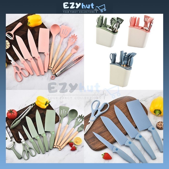 12 In 1 Lucky Knife Gift Set With Knife Holder Knives Set Chef Knife ...