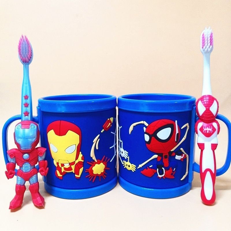 Children Cartoon Fine Soft Toothbrush Ultraman Superman Iron Man 3-6-12 ...