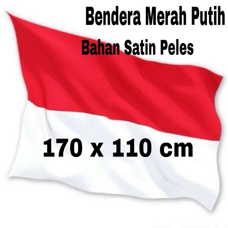 MERAH PUTIH 170x110cm. Red And White Flag Of Indonesia Satin Flag ...