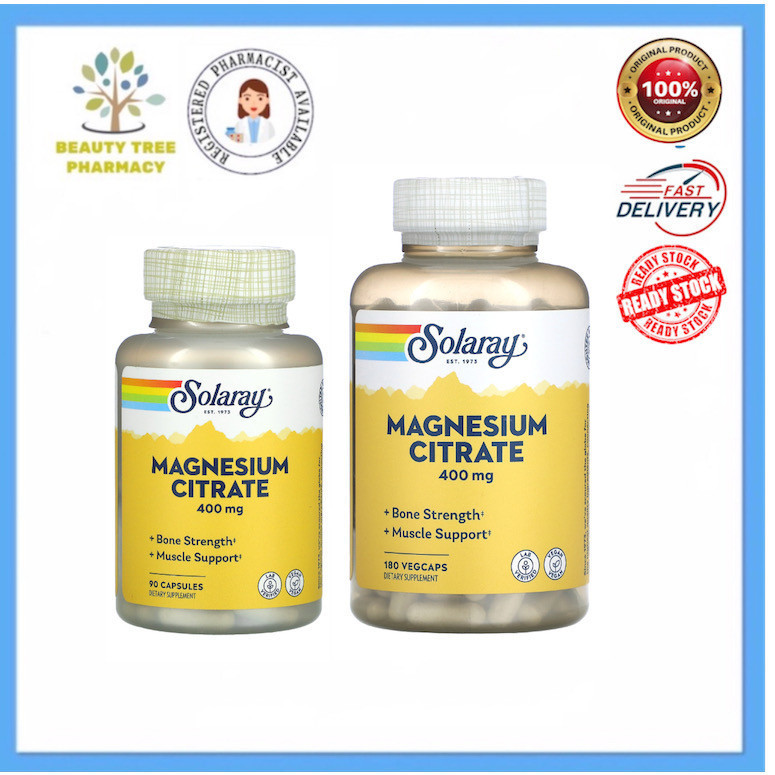 Solaray Magnesium Citrate 400mg 90 / 180 capsules | Shopee Malaysia