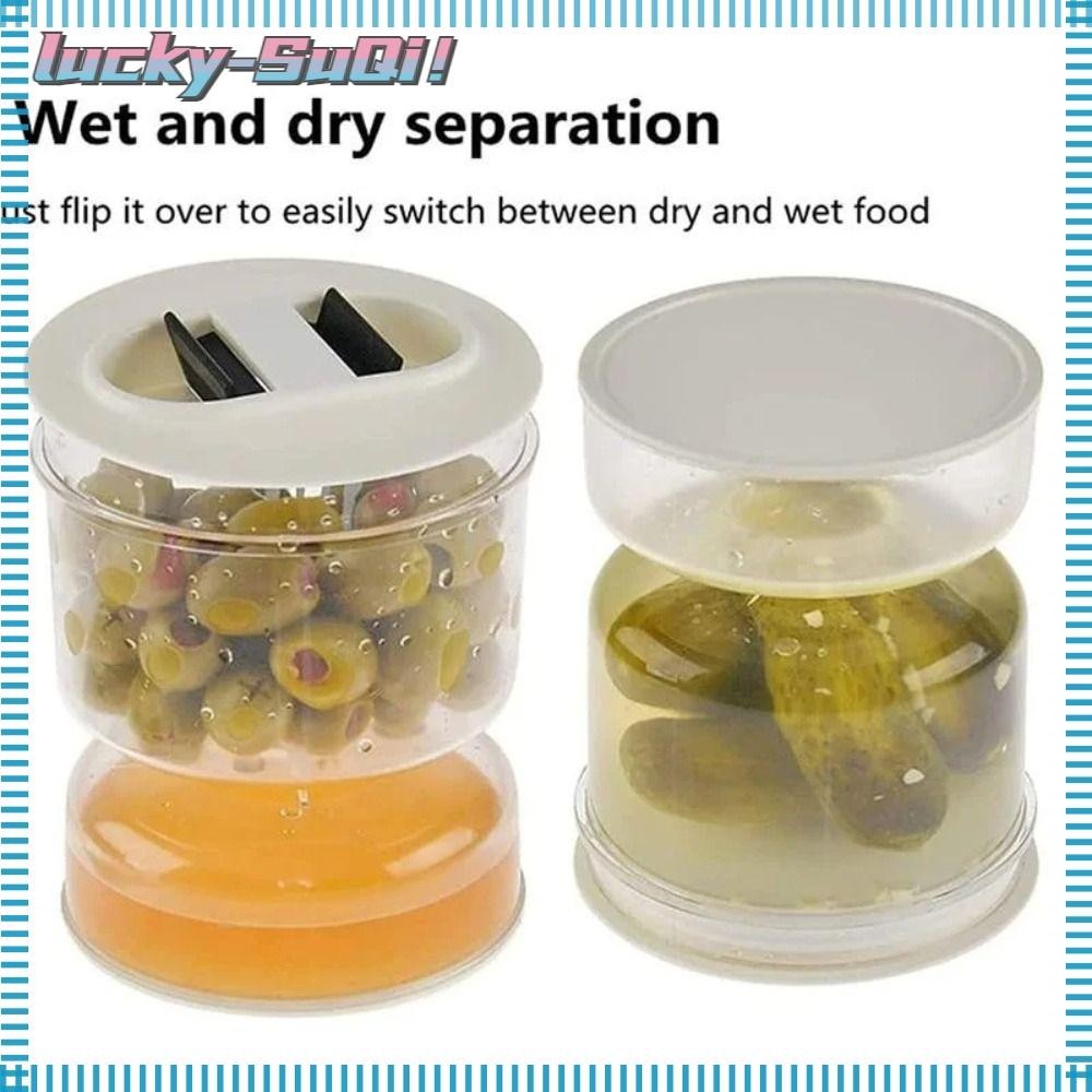 LUCKY-SUQI Pickle Jar, Hourglass Design Flip Container Sealed Jar ...
