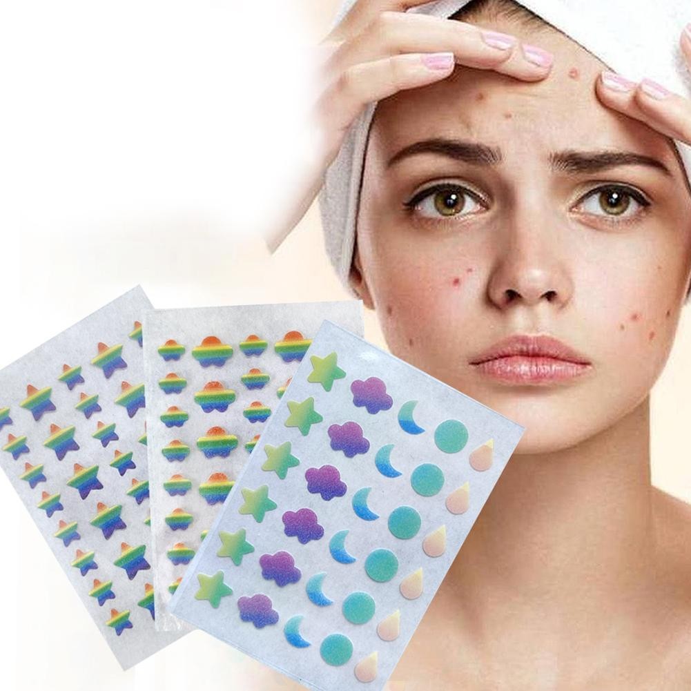Colorful Cute Star Heart Shaped Acne Sticker Invisible Care Removal ...
