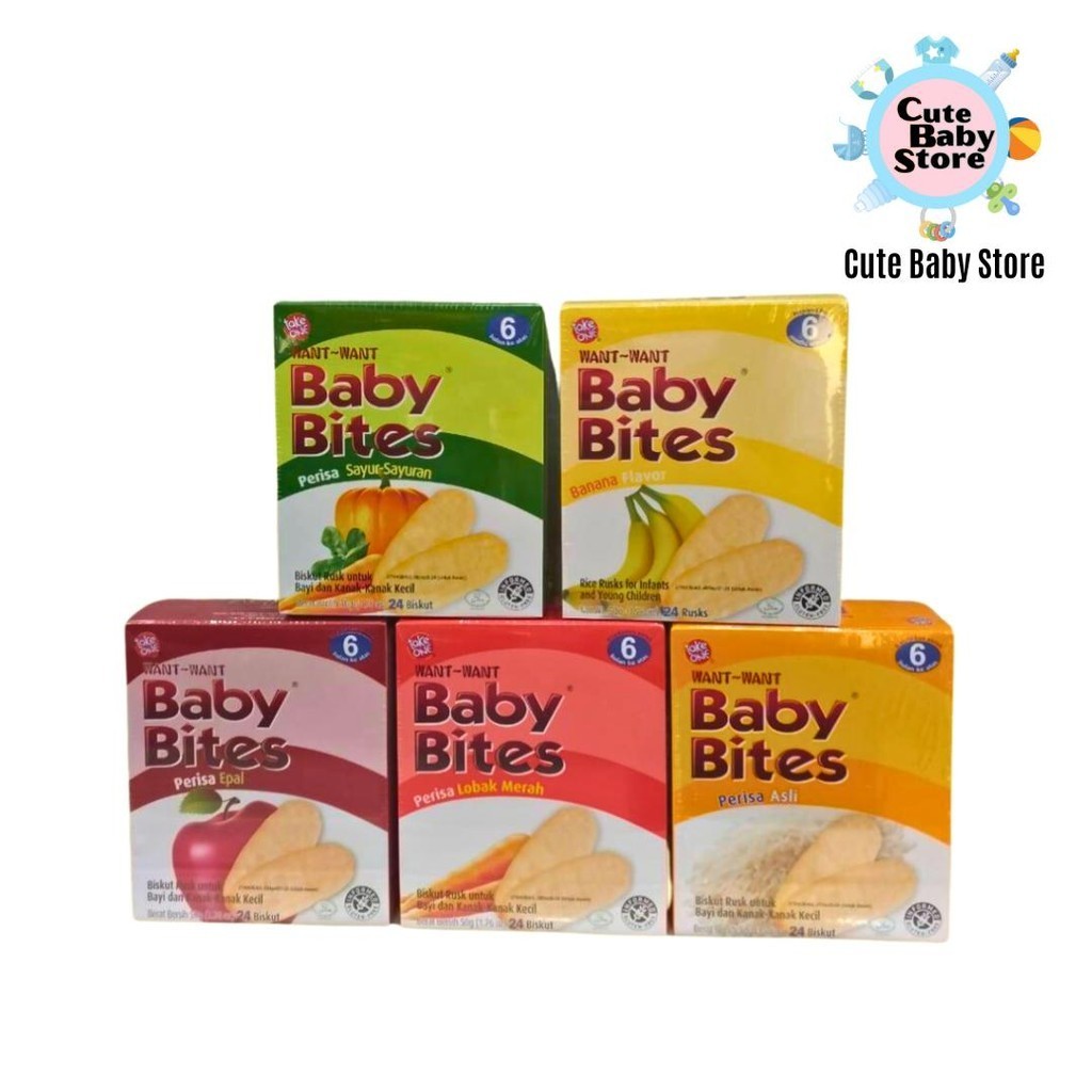 Take One Want-Want Baby Bites Rice Rusks 50g (24 Rusks) [Vegetable ...
