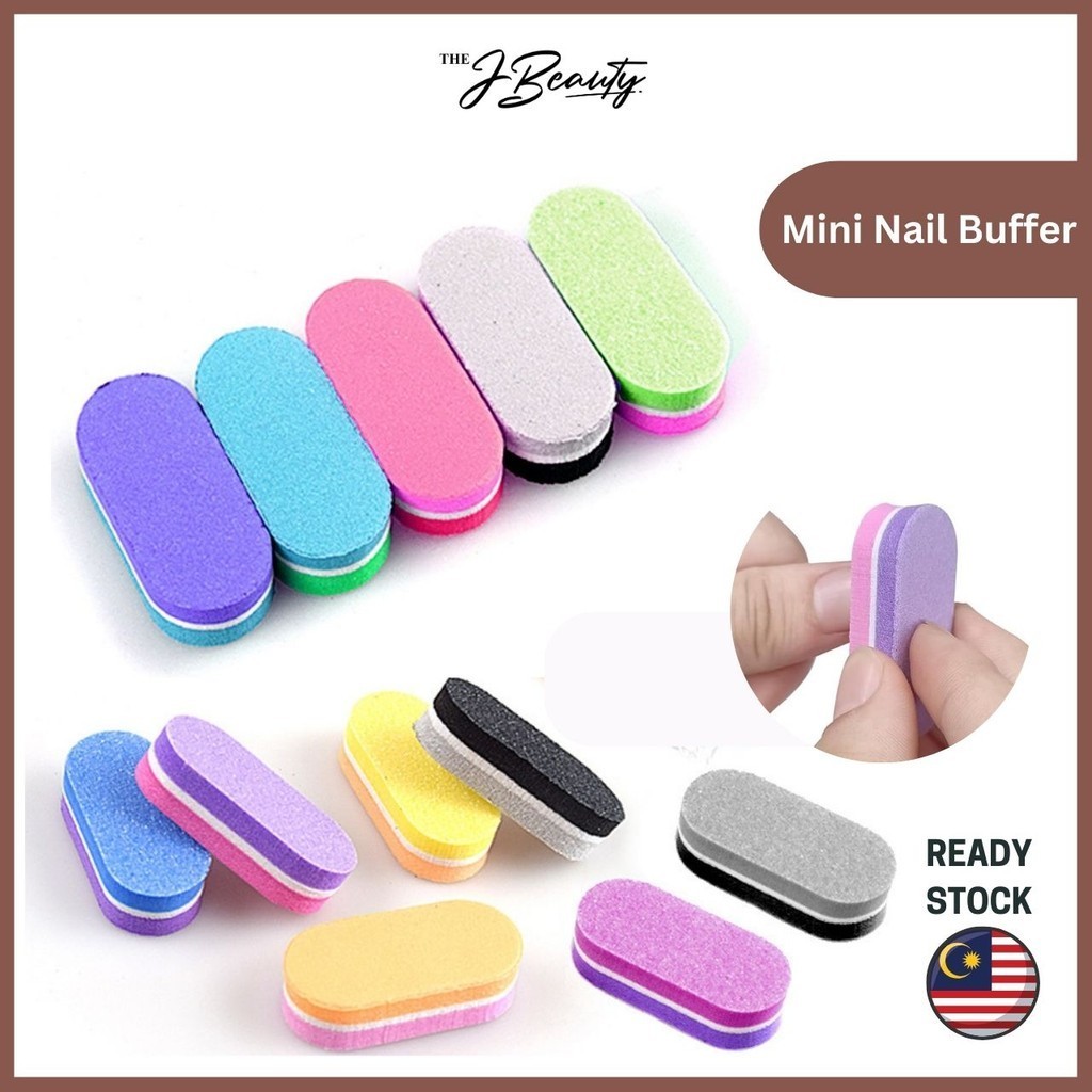 Double Sided Mini Colourful Nail Buffer Sponge Acrylic Nail File ...