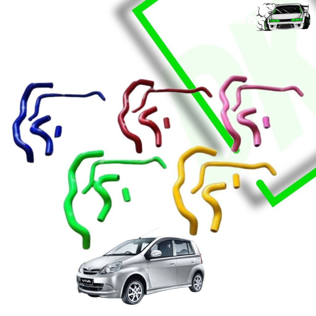 SILICONE 5LAYER RADIATOR HOSE FULL SET ORIGINAL TF THAILAND - PERODUA ...