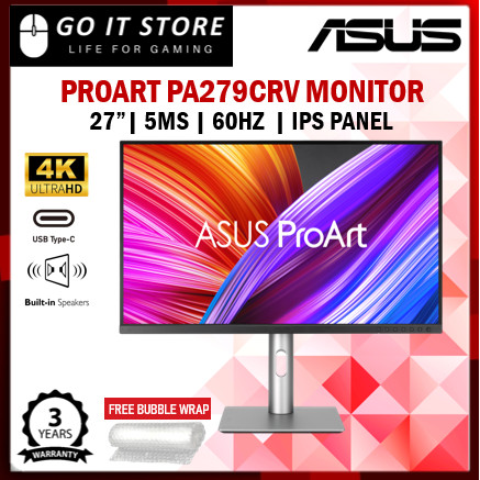 Asus ProArt 27" PA279CRV 4K UHD 60Hz 5ms IPS USB-C Professional Monitor ...