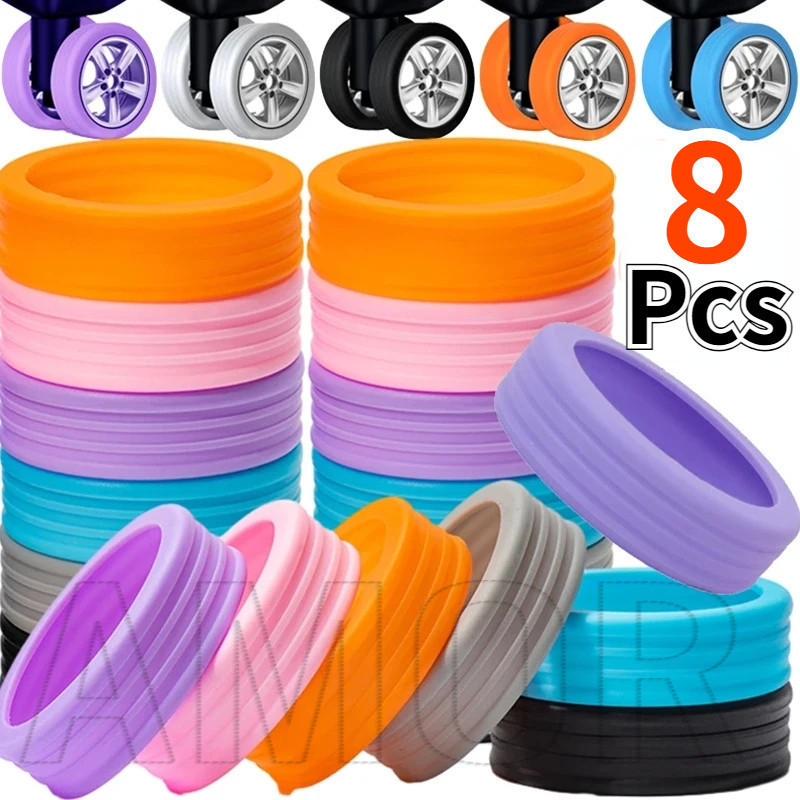 SFSE - 8Pcs Luggage Wheels Protector - Reduce Noise, Wearproof ...