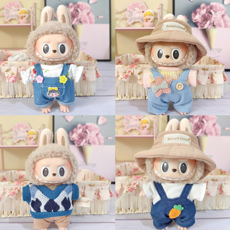 15cm Labubu Doll Clothes Cute Cartoon Labubu Doll Overalls Suit ...