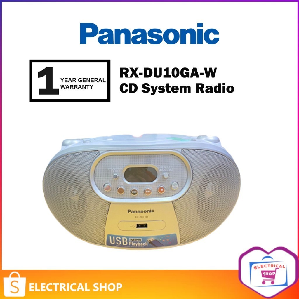 Panasonic Portable Stereo CD System Radio RX-DU10 White RXDU10GAW ...