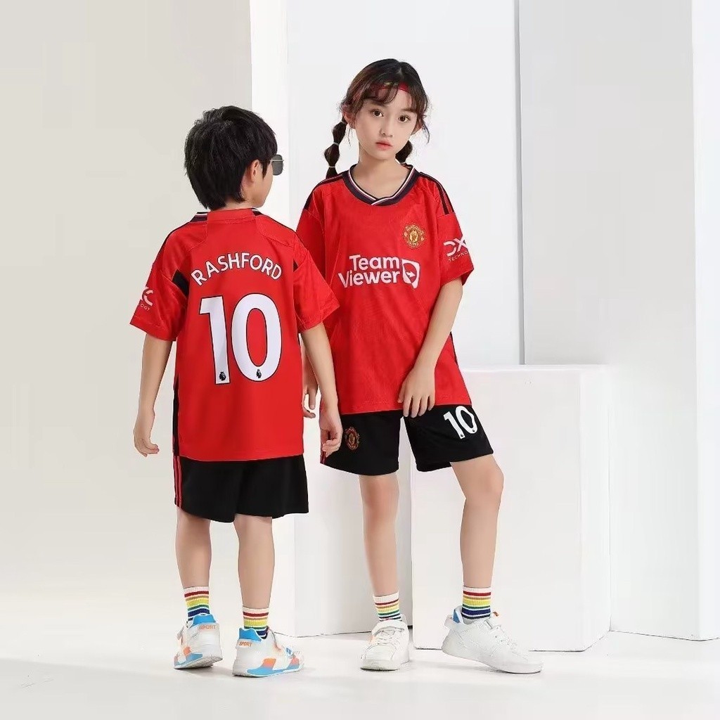 2024 Season No.10 Rashford Home Jersey for Kids Boys Girls Football ...
