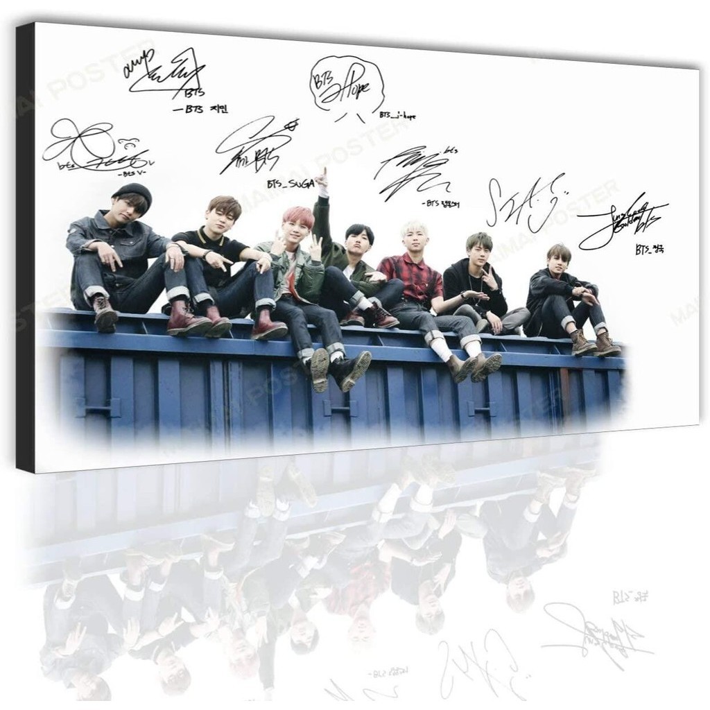 BTS Autographed Poster BTS Canvas Poster Print | Shopee Malaysia