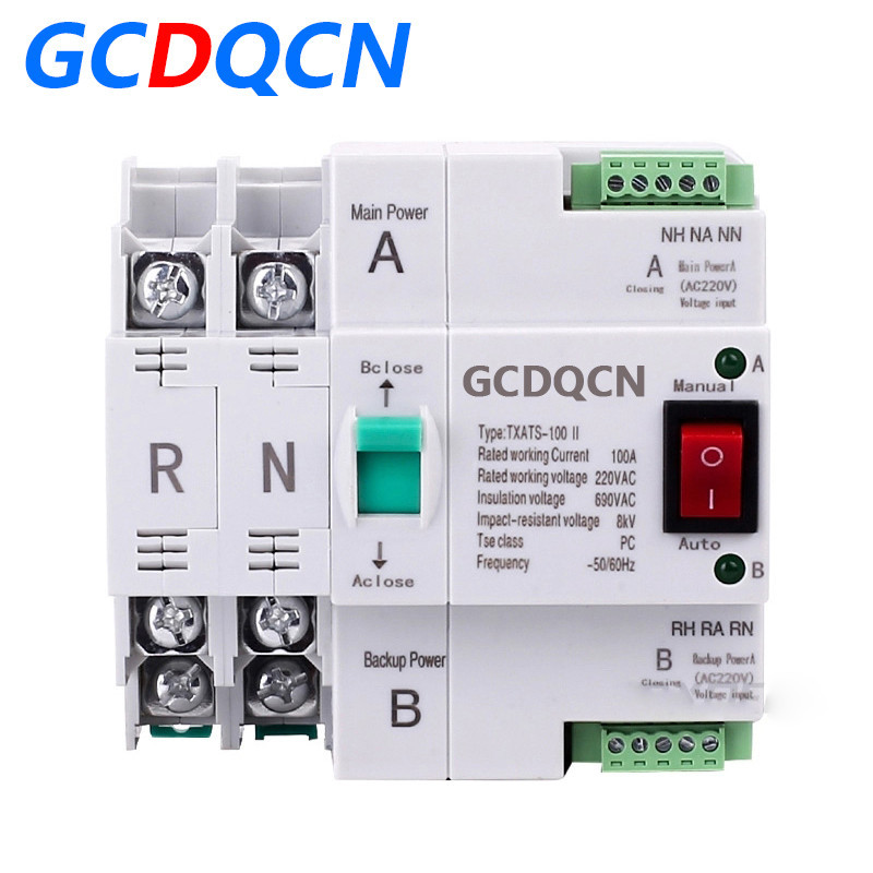MCB Type Dual Power Automatic Transfer Switch 2P 4P 100A ATS Circuit ...