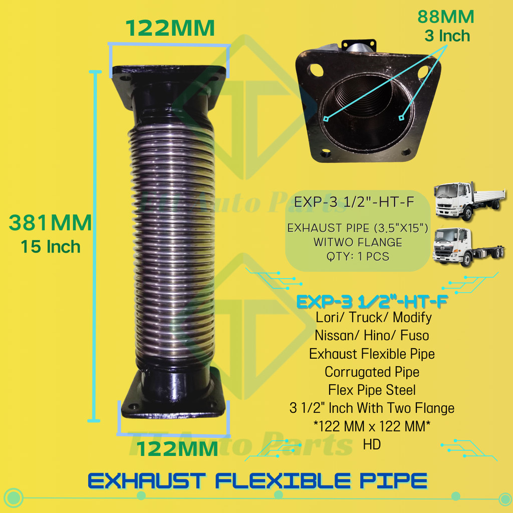 Hino/ Nissan/ Fuso = Lori Truck Modify Corrugated Pipe; Exhaust Flexible Pipe; Flex Pipe Steel ...