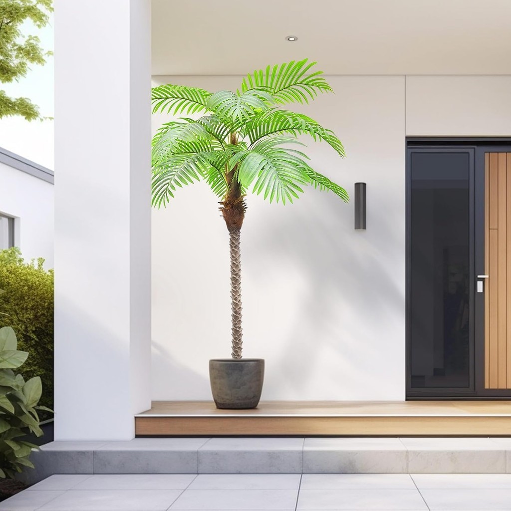 「Fast delivery」7.3ft Tall Artificial Phoenix Palm Tree for Outdoors ...