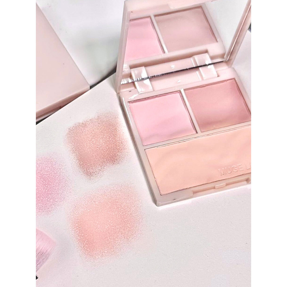 Matte Peach Pink Blush 3 Colors Contour Palette Cute Makeup Cheek ...